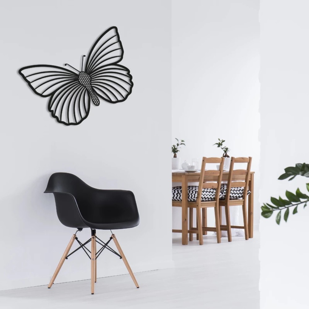 Déco Murale Papillon Bois De Valchromat Noir - Les Rêves de Florine